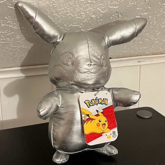 Pokemon | Toys | New Silver Pikachu Plush Pokemon 25th Anniversary ...